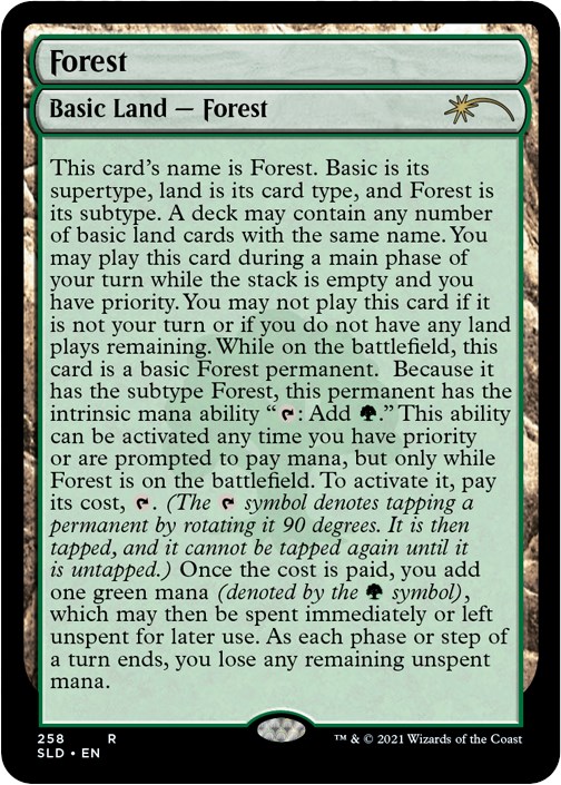 Forest (258) (Full-Text Lands) - Secret Lair Drop Series - Magic: The ...