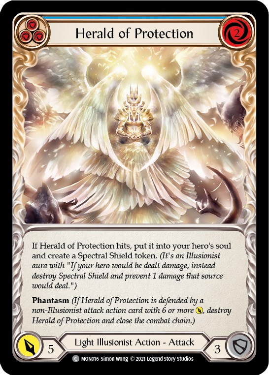 Herald of Protection (Blue) - Monarch - Flesh and Blood TCG