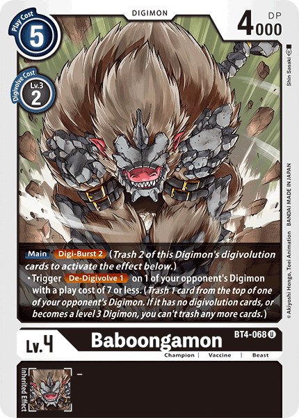 Baboongamon - Great Legend - Digimon Card Game