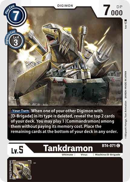 Tankdramon - Great Legend - Digimon Card Game