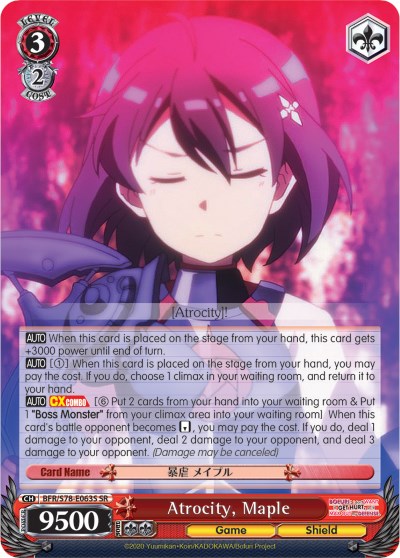 Atrocity, Maple (SR) - BOFURI: I Don't Want to Get Hurt, so I'll Max ...