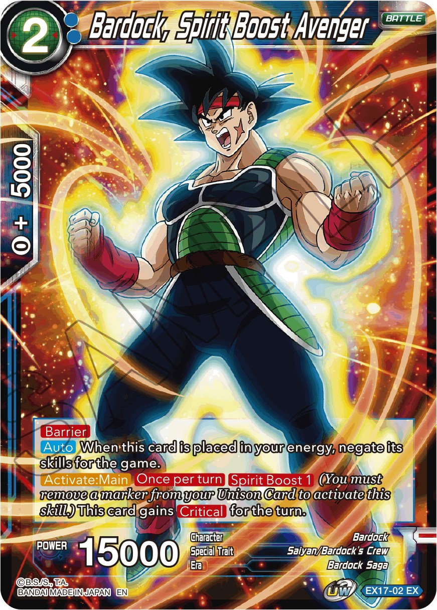 Bardock, Spirit Boost Avenger - Expansion Deck Box Set 17: Saiyan Boost ...