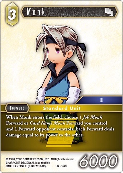 Monk - Opus XIV: Crystal Abyss - Final Fantasy TCG
