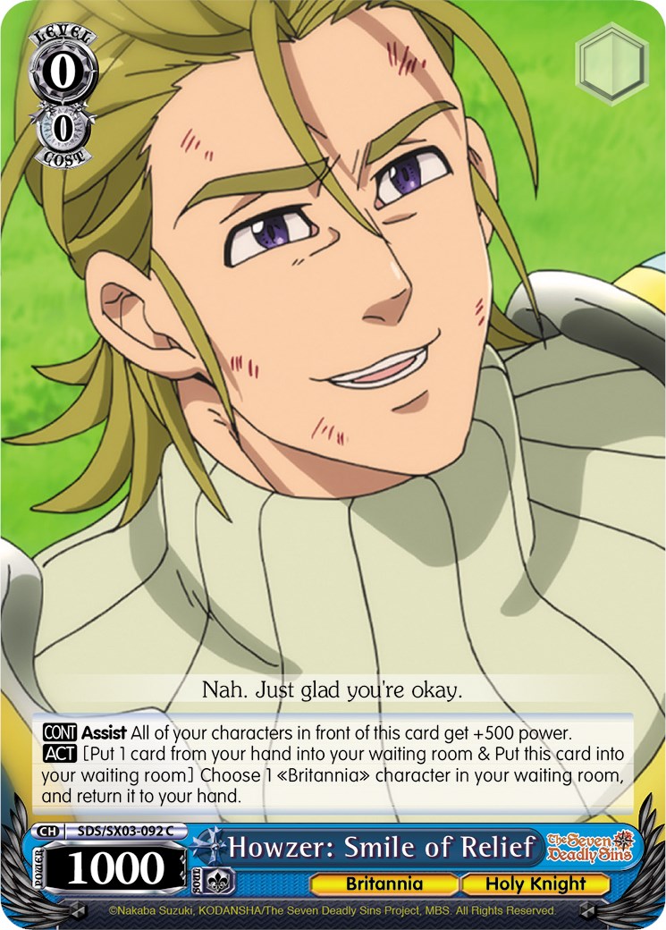 Howzer: Smile of Relief - The Seven Deadly Sins - Weiss Schwarz