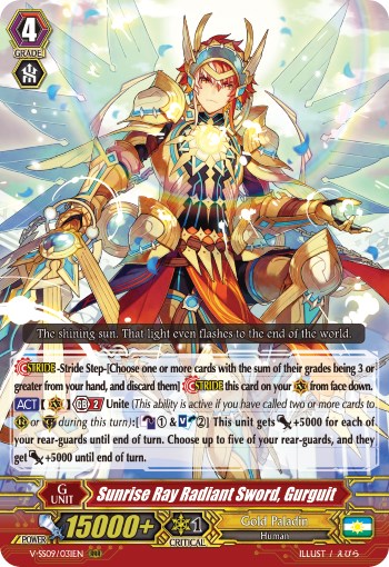 Sunrise Ray Radiant Sword, Gurguit - V-SS09: Revival Selection - Cardfight Vanguard