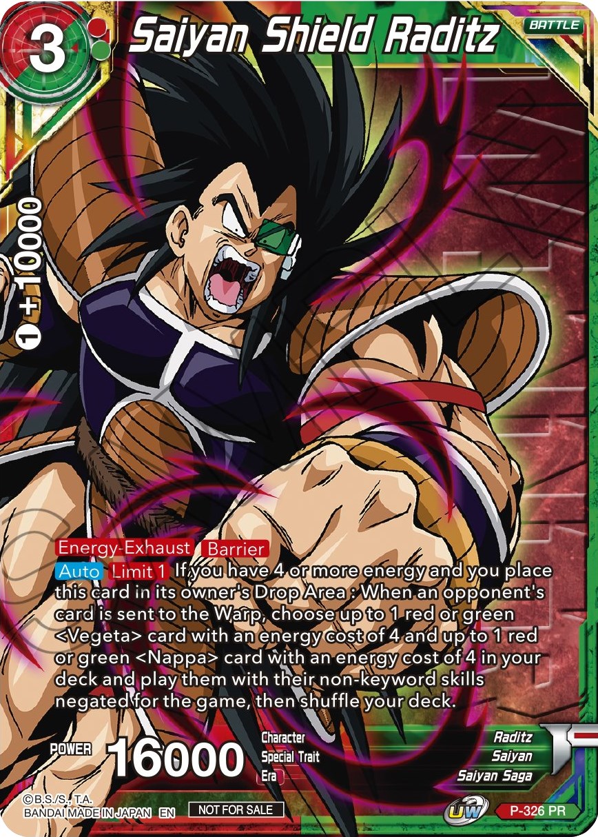 Saiyan Shield Raditz (Winner Stamped) - Tournament Promotion Cards ...