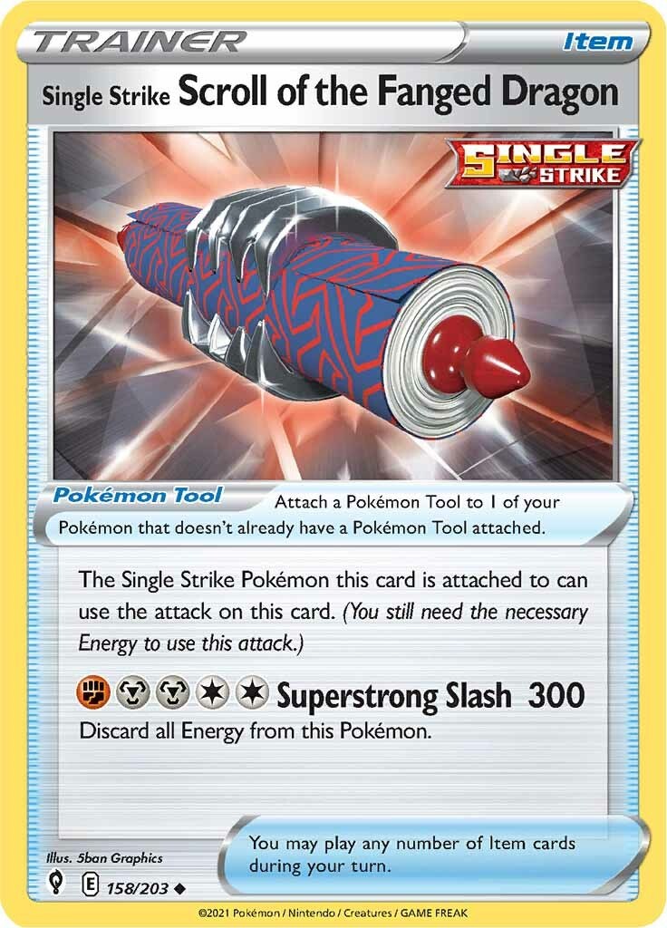 Single Strike Scroll Of The Fanged Dragon SWSH07 Evolving Skies single-strike-scroll-of-the-fanged-dragon-swsh07-evolving-skies