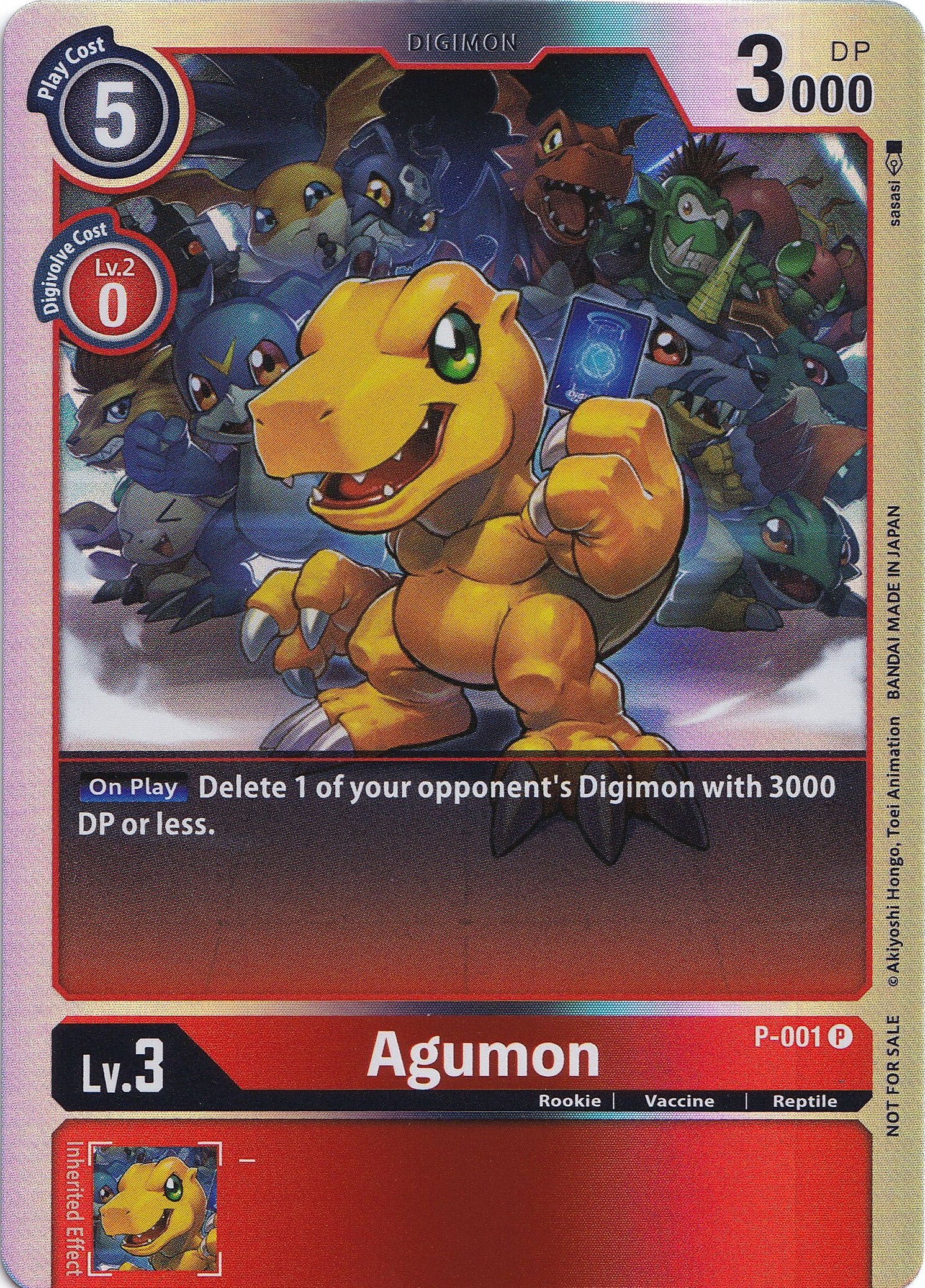 Agumon - P-001 (Rainbow Foil) - Digimon Promotion Cards - Digimon Card Game