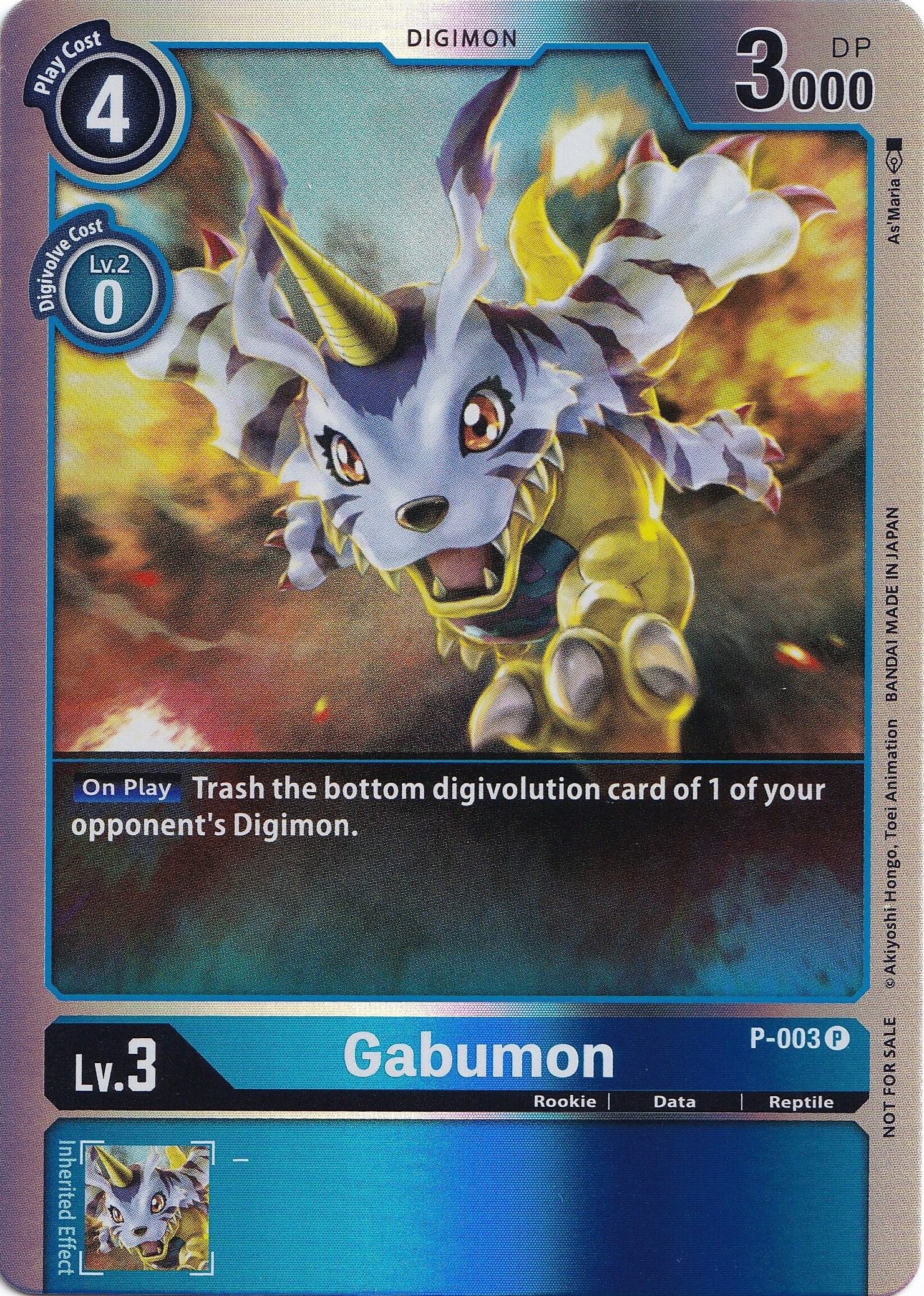 Gabumon - P-003 (Rainbow Foil) - Digimon Promotion Cards - Digimon Card ...