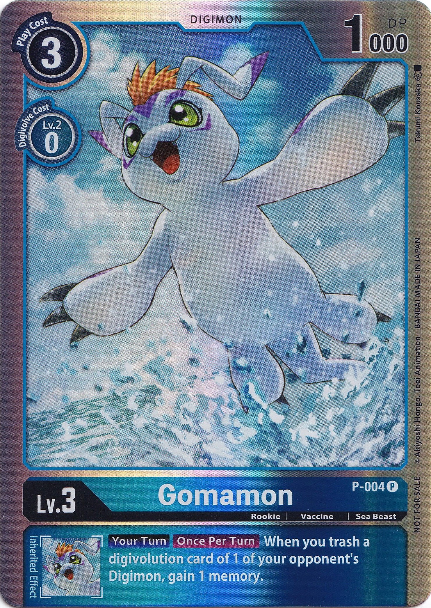 Gomamon - P-004 (Rainbow Foil) - Digimon Promotion Cards - Digimon Card ...