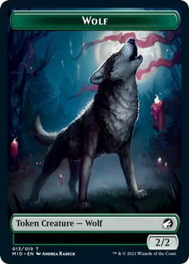 Wolf (013) // Spirit (002) Double-sided Token - Innistrad: Midnight ...