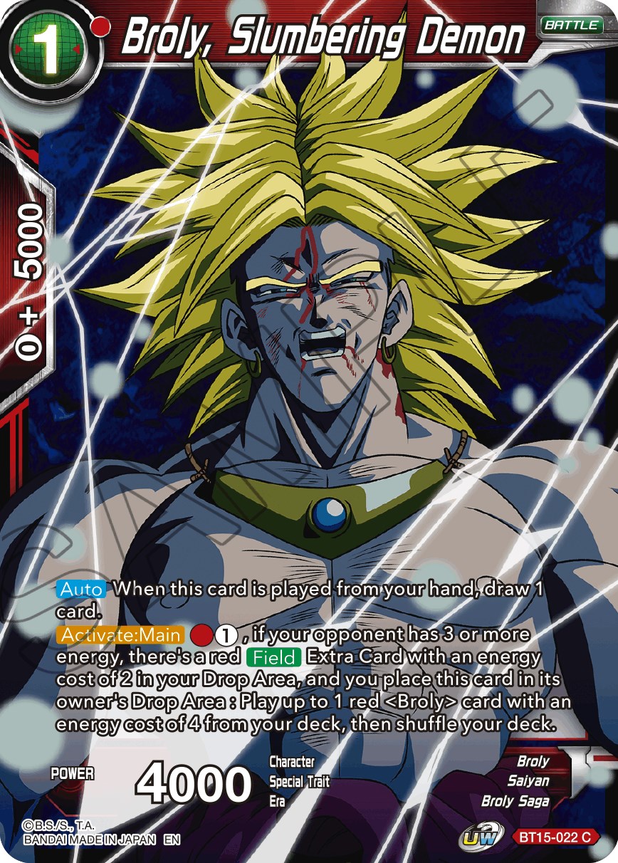 Broly, Slumbering Demon - Saiyan Showdown - Dragon Ball Super: Masters