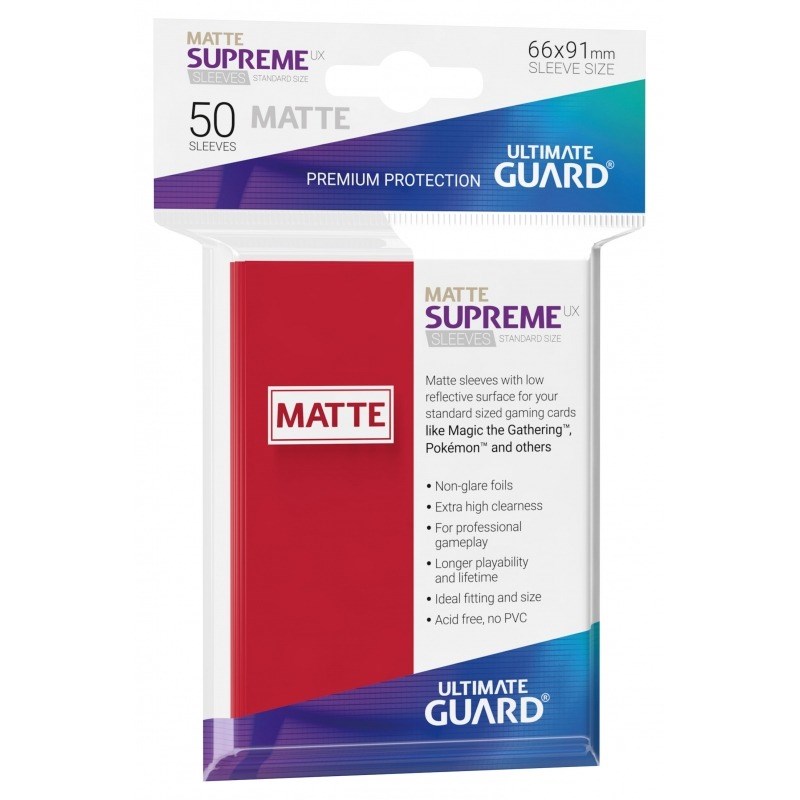 Matte Sleeve - Supreme UX Sleeves Red (50-Pack) - Ultimate Guard Card ...