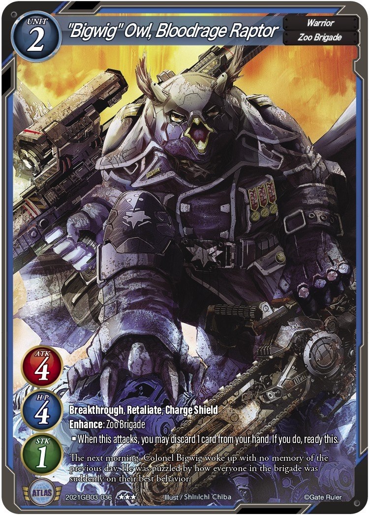 "Bigwig" Owl, Bloodrage Raptor - Aces of the Cosmos, Assemble! - Gate Ruler