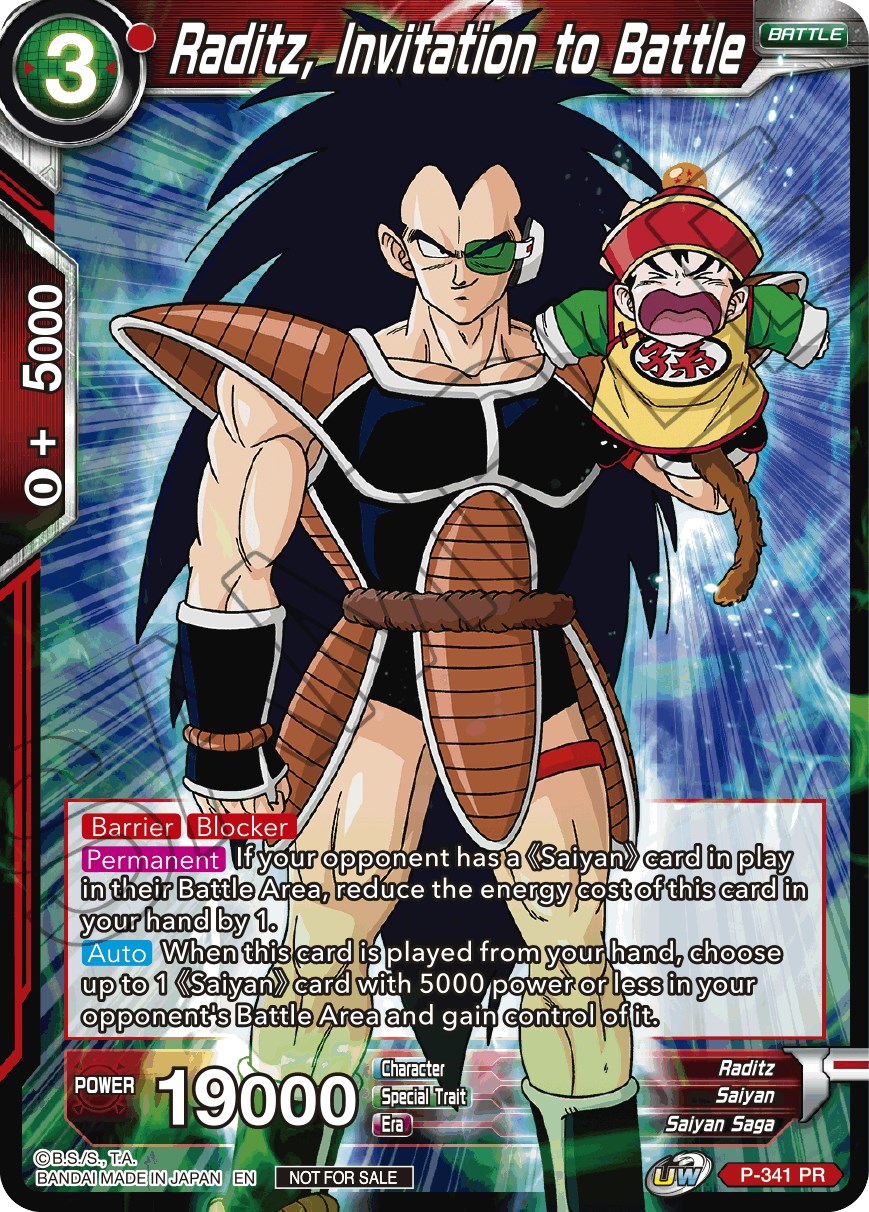 Raditz, Invitation to Battle - Tournament Promotion Cards - Dragon Ball ...