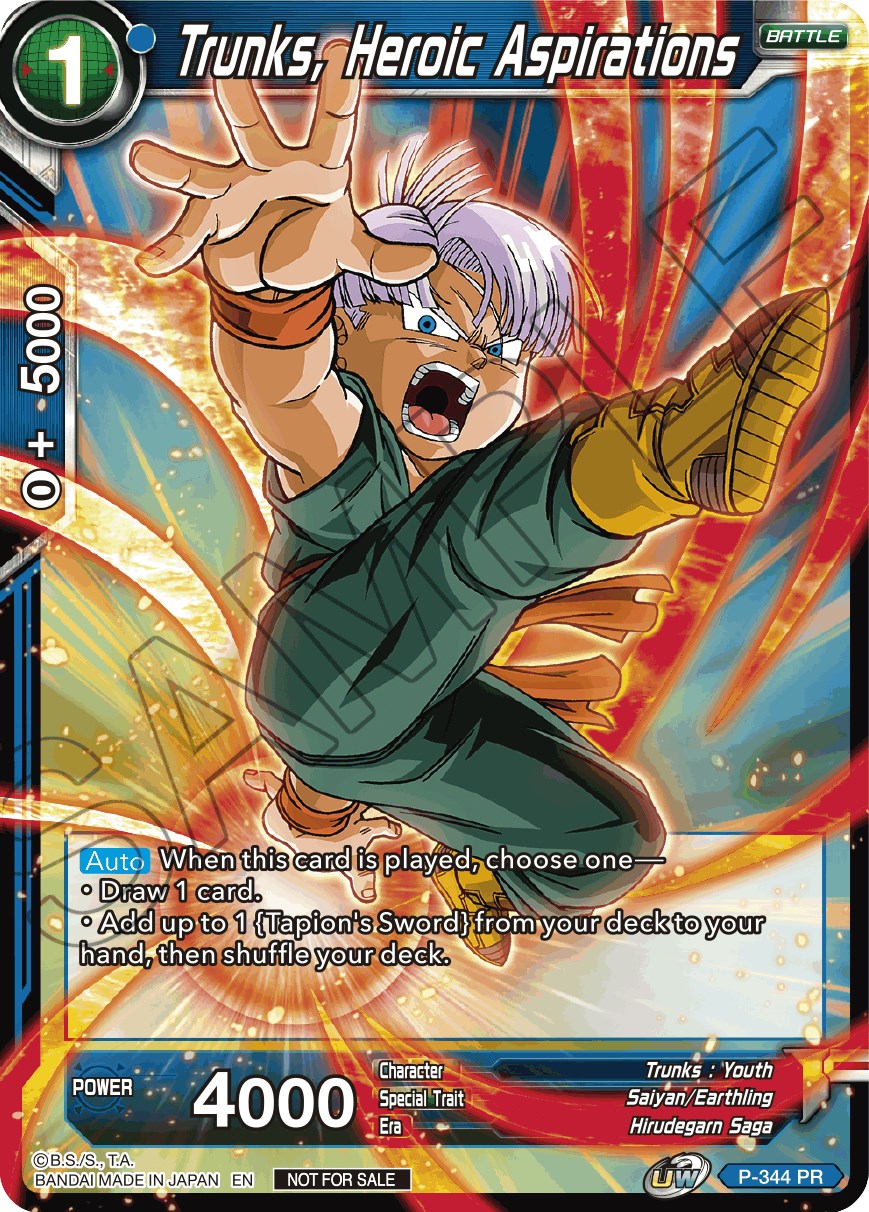 Trunks, Heroic Aspirations - Tournament Promotion Cards - Dragon Ball ...