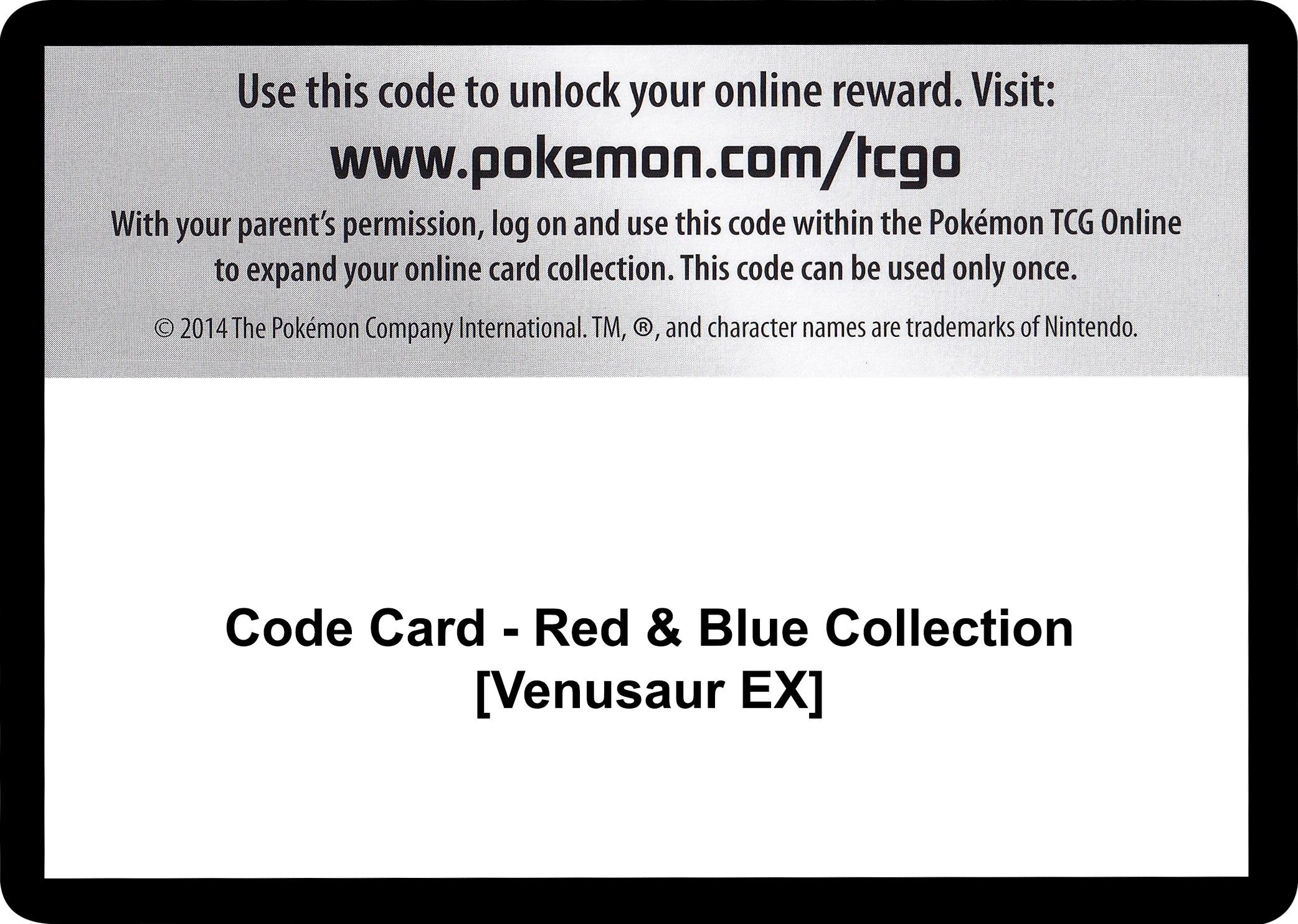 Code Card - Red & Blue Collection [Venusaur EX] - Generations - Pokemon