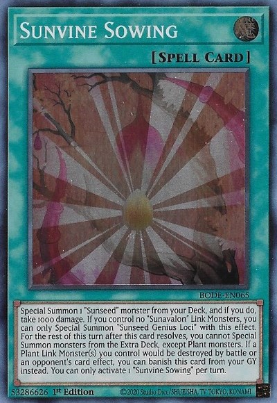 Sunvine Sowing - Burst of Destiny - YuGiOh