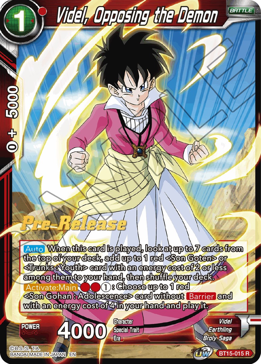 Videl, Opposing the Demon - Saiyan Showdown Pre-Release Cards - Dragon ...