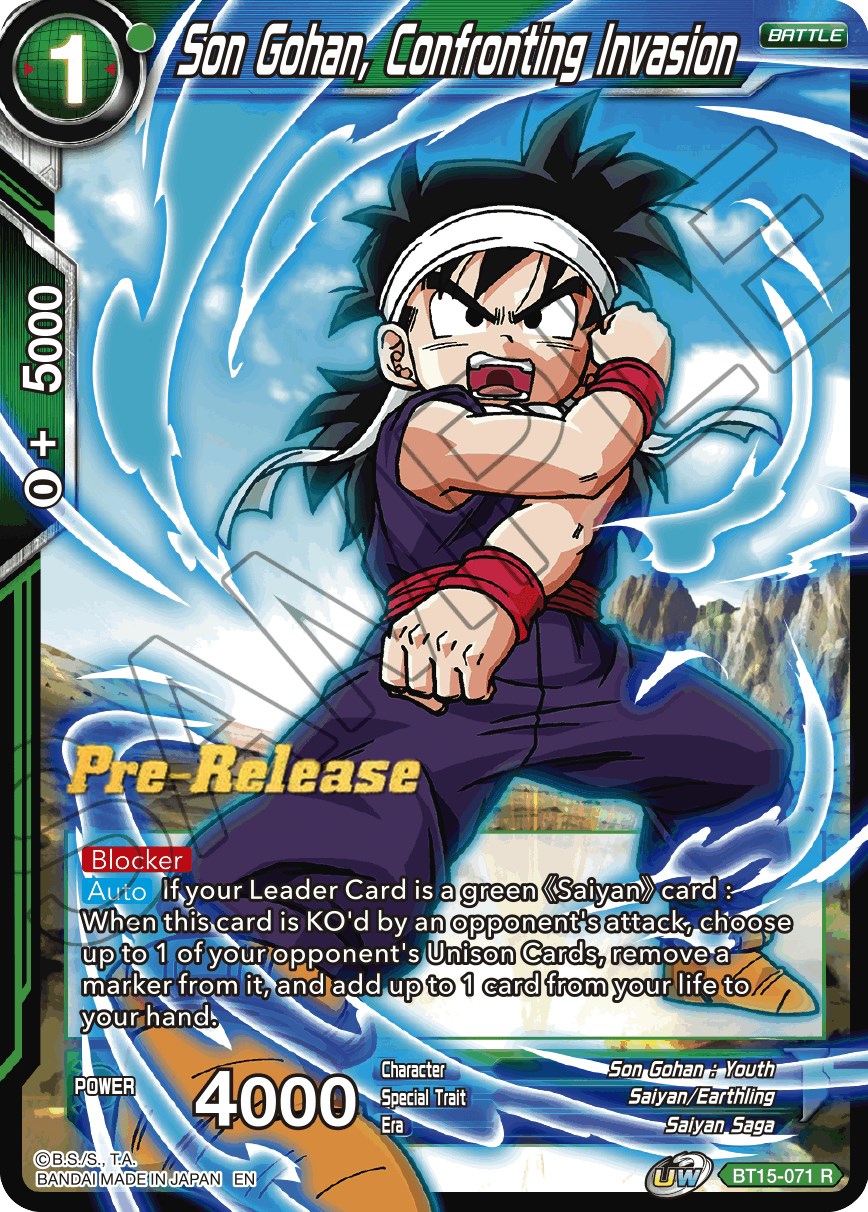 Son Gohan, Confronting Invasion - Saiyan Showdown Pre-Release Cards ...