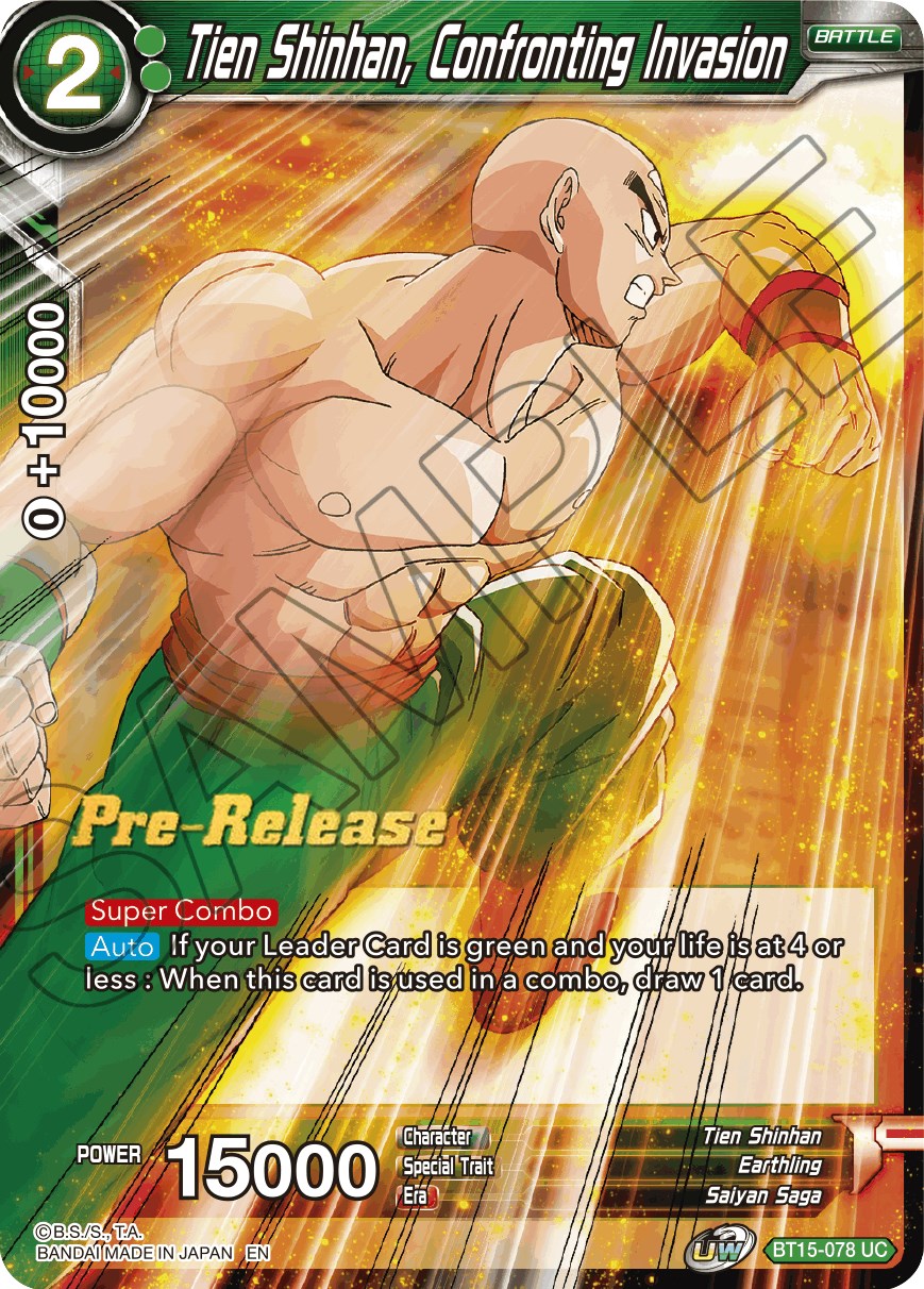 Tien Shinhan, Confronting Invasion - Saiyan Showdown Pre-Release Cards ...