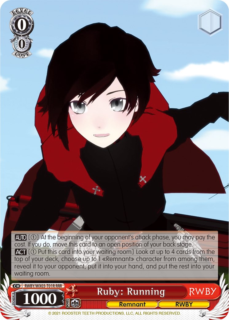 Ruby: Running (RRR) - RWBY - Weiss Schwarz