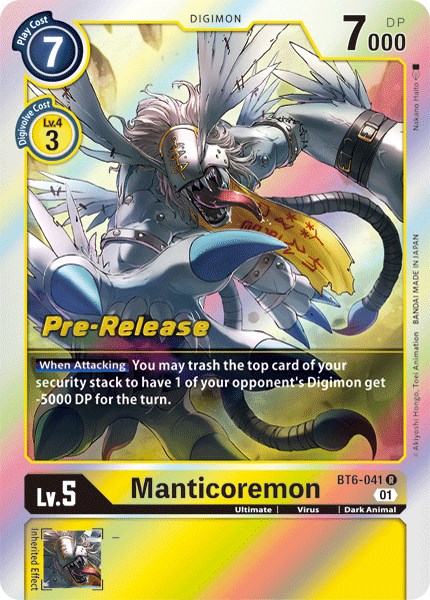 Manticoremon - Double Diamond Pre-Release Cards - Digimon Card Game