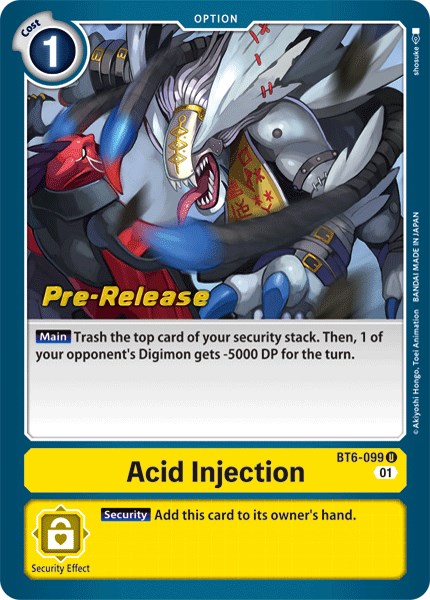 Acid Injection - Double Diamond Pre-Release Cards - Digimon Card Game