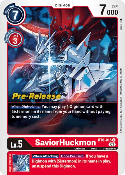 SaviorHuckmon - Double Diamond Pre-Release Cards - Digimon Card Game