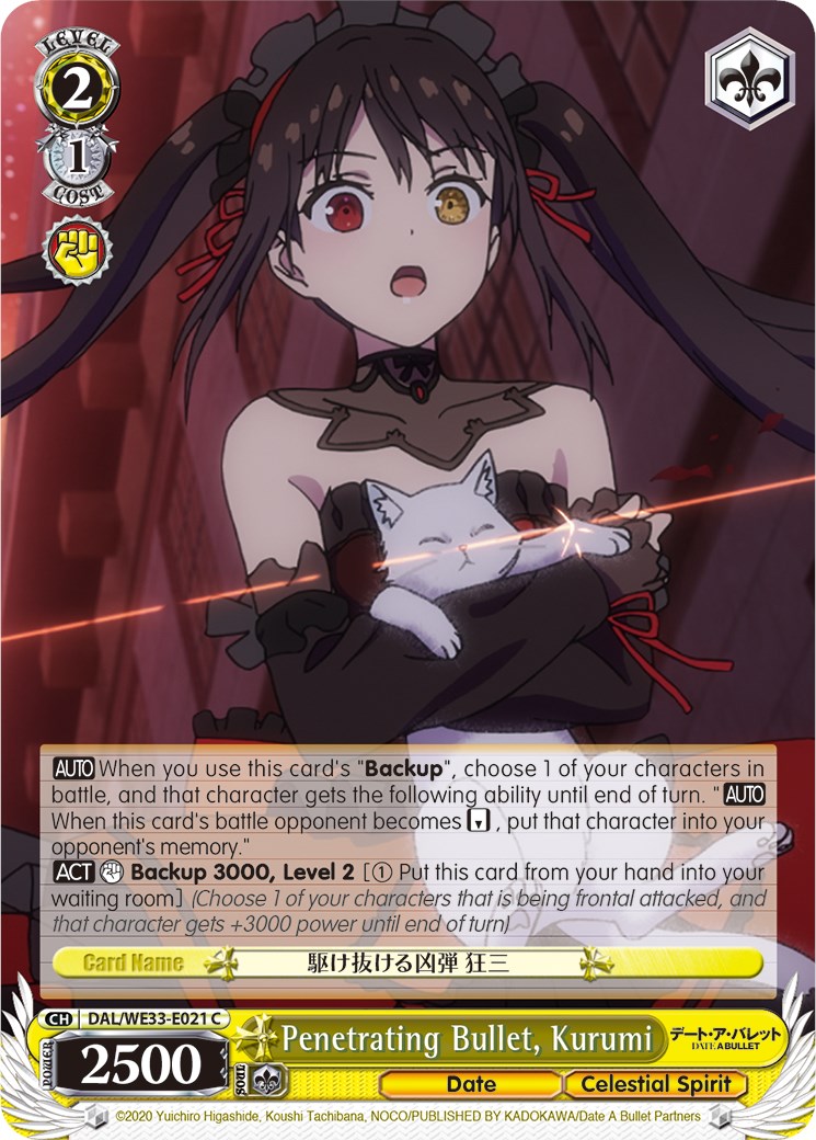 Penetrating Bullet, Kurumi (Parallel Foil) - Date A Bullet - Weiss Schwarz