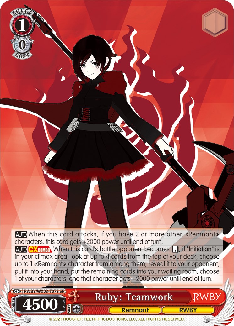Ruby: Teamwork (SR) - RWBY - Weiss Schwarz