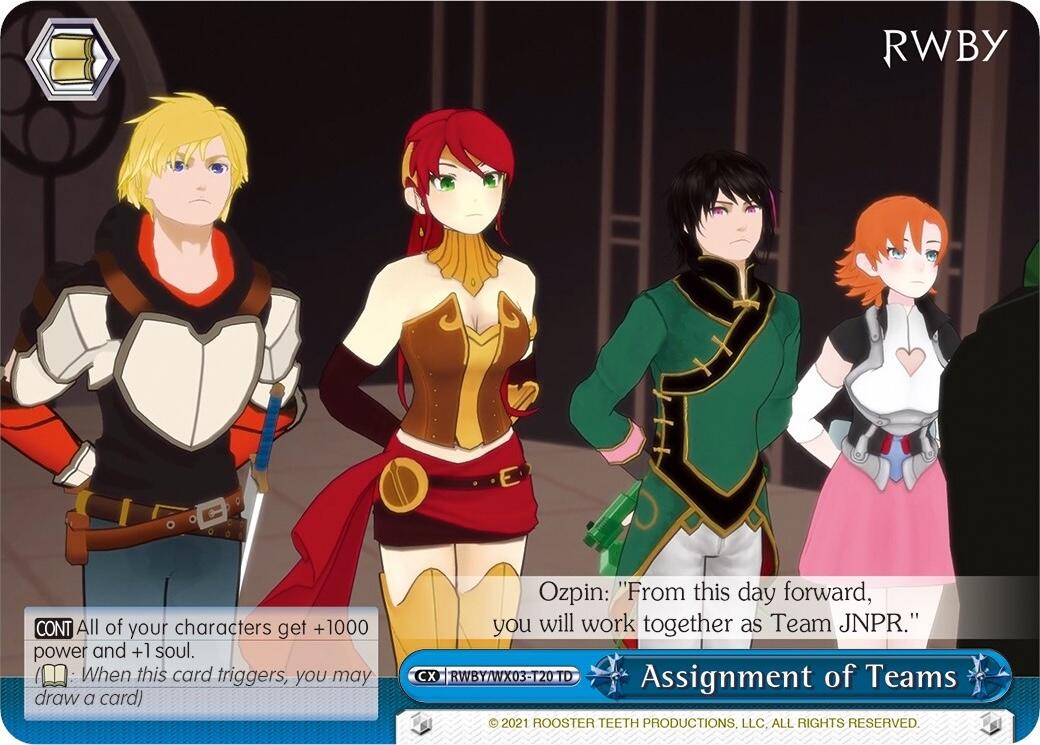 Assignment of Teams - RWBY - Weiss Schwarz