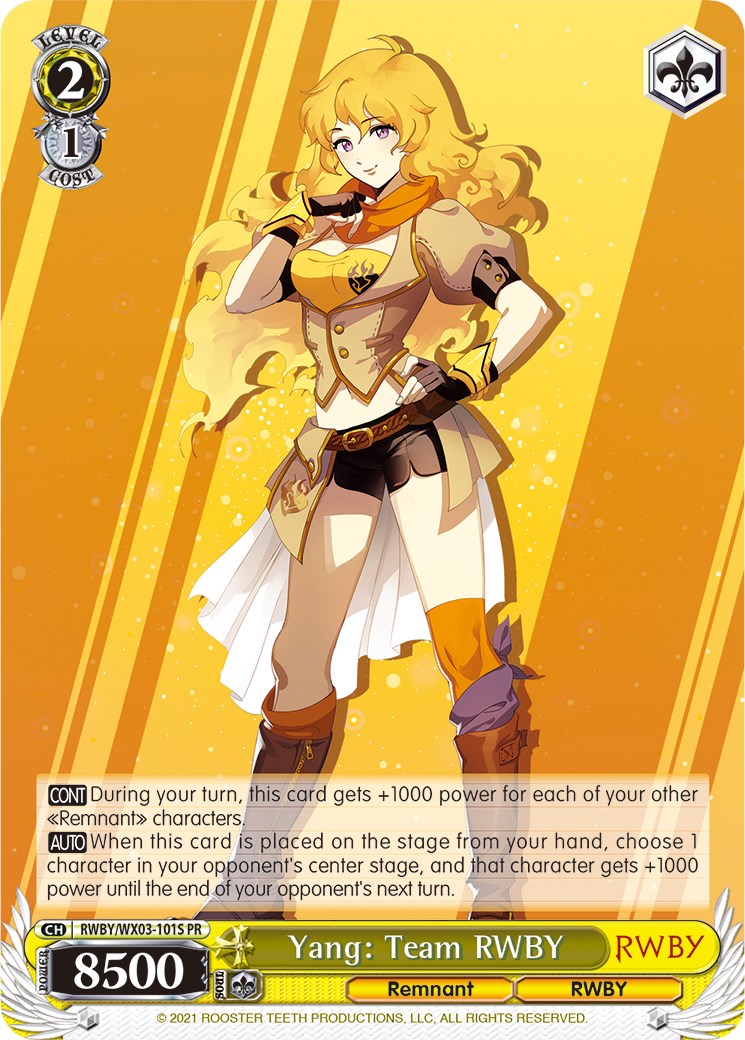 Yang: Team RWBY (Alternate Art) - RWBY - Weiss Schwarz