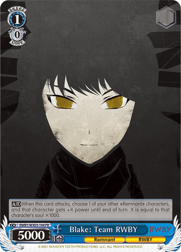 Blake: Team RWBY - RWBY - Weiss Schwarz