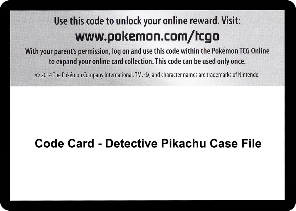 Code Card - Detective Pikachu Case File - Detective Pikachu - Pokemon