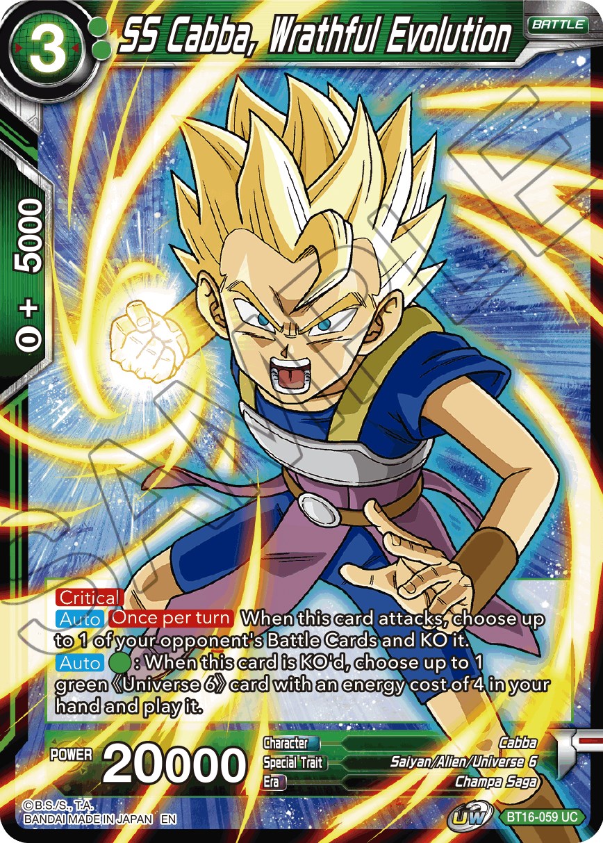 SS Cabba, Wrathful Evolution - Realm of the Gods - Dragon Ball Super ...
