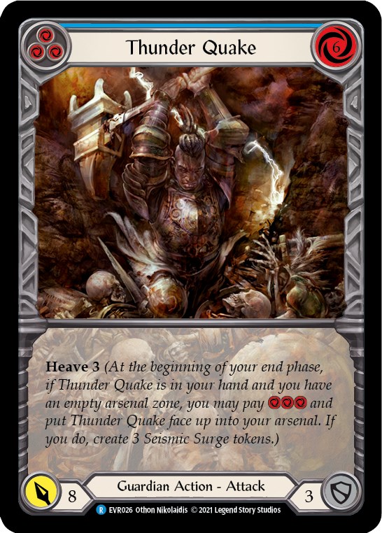 Thunder Quake (Blue) (Extended Art) - Everfest - Flesh and Blood TCG