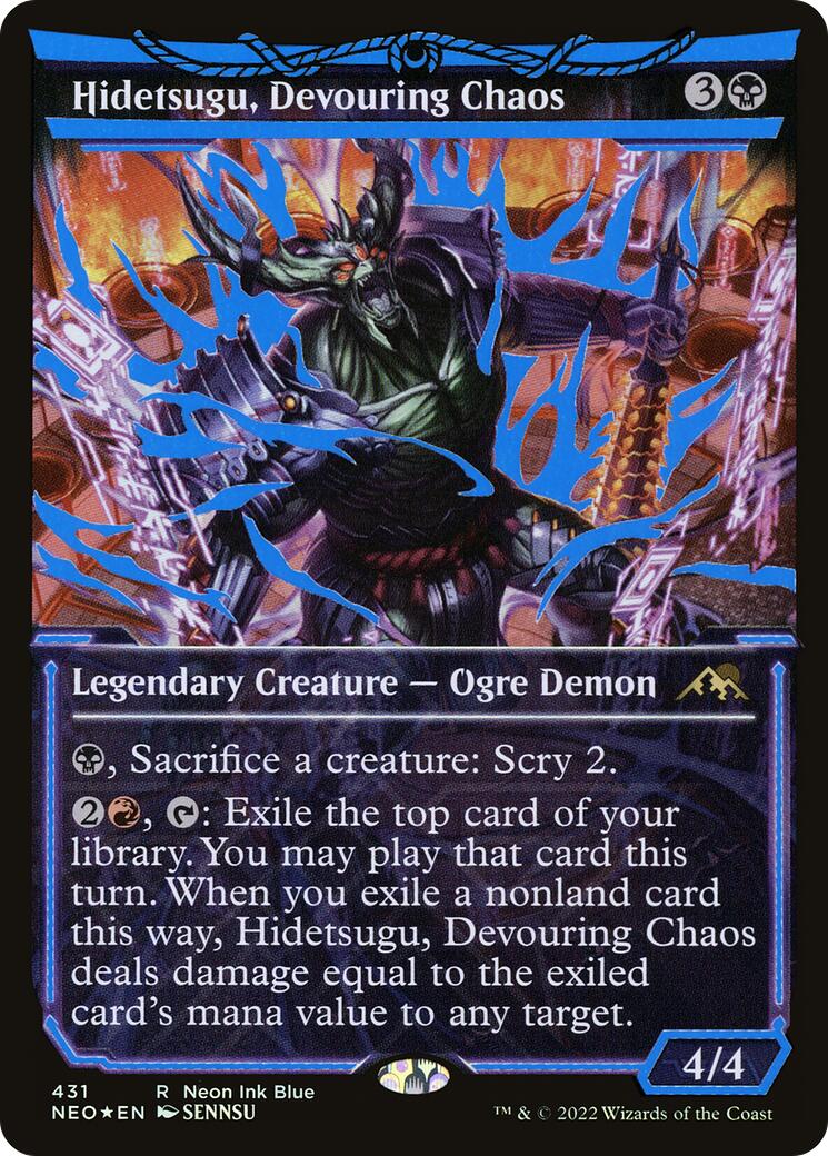 Hidetsugu, Devouring Chaos (Neon Blue) - Kamigawa: Neon Dynasty - Magic ...