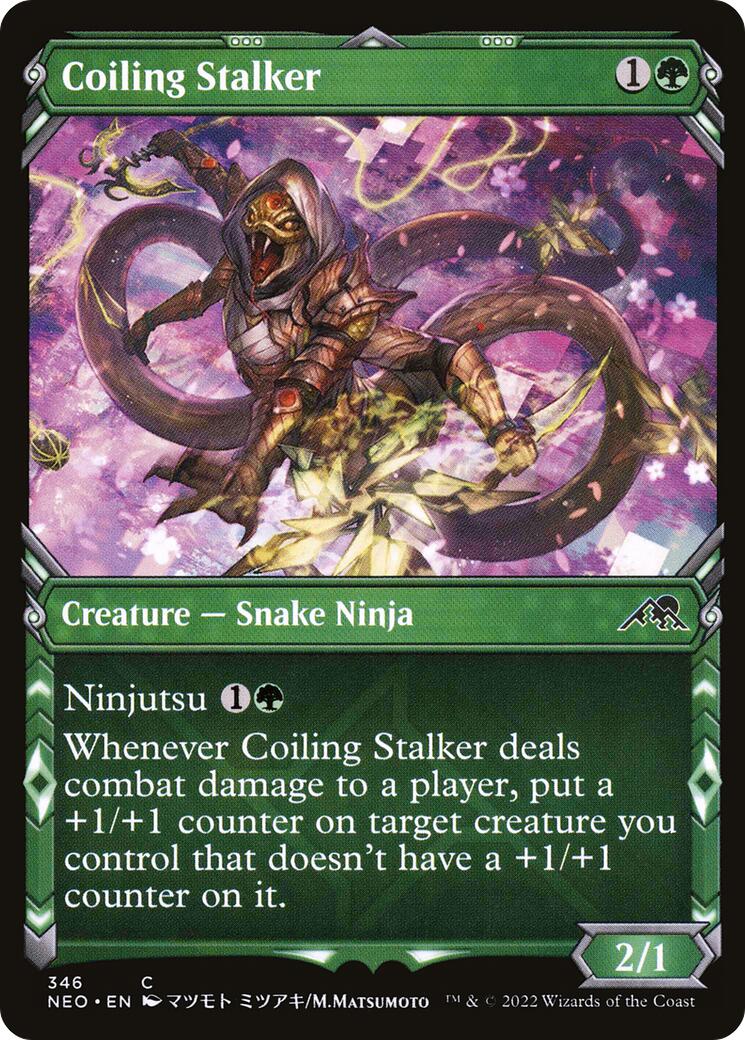 Coiling Stalker (Showcase) - Kamigawa: Neon Dynasty - Magic: The Gathering