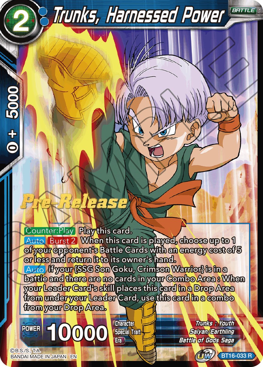 Trunks, Harnessed Power - Realm of the Gods Pre-Release Cards - Dragon ...