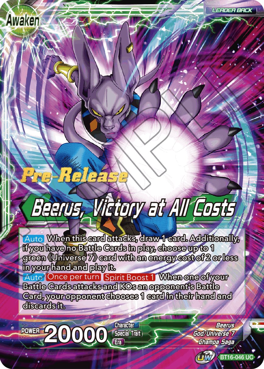 Beerus // Beerus, Victory at All Costs - Realm of the Gods Pre-Release ...