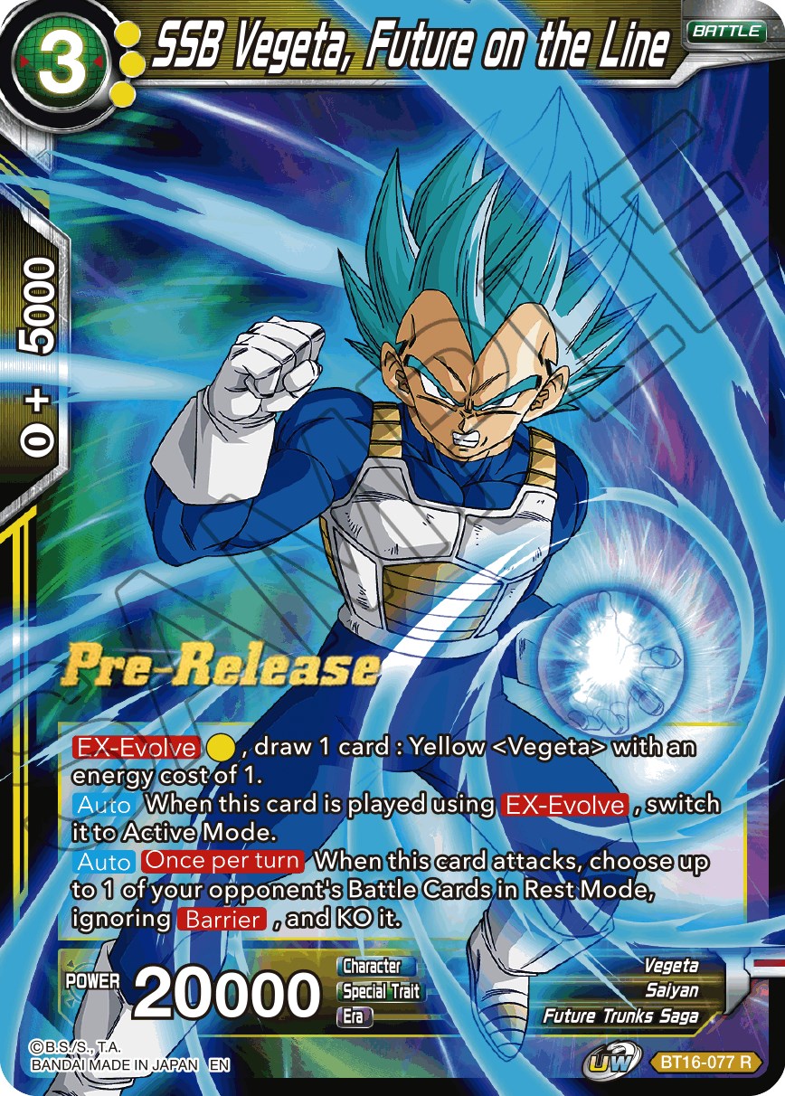 SSB Vegeta, Future on the Line - Realm of the Gods Pre-Release Cards ...