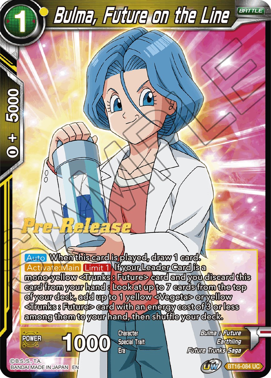 Bulma, Future on the Line - Realm of the Gods Pre-Release Cards ...