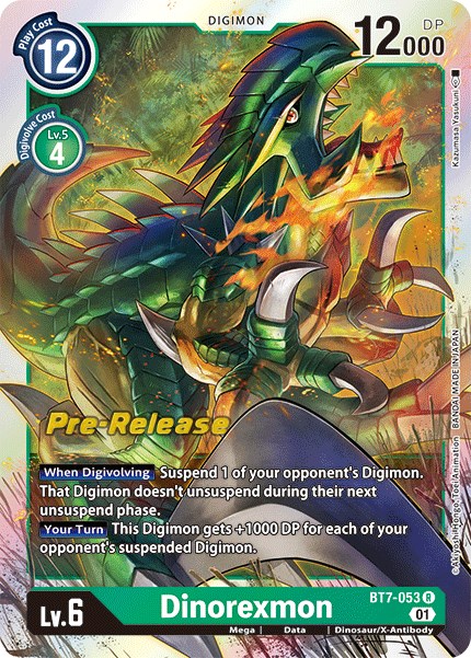 Dinorexmon - Next Adventure Pre-Release Cards - Digimon Card Game