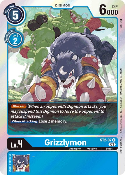 Grizzlymon - ST2-07 (Official Tournament Pack Vol.4) - Starter Deck 02 ...