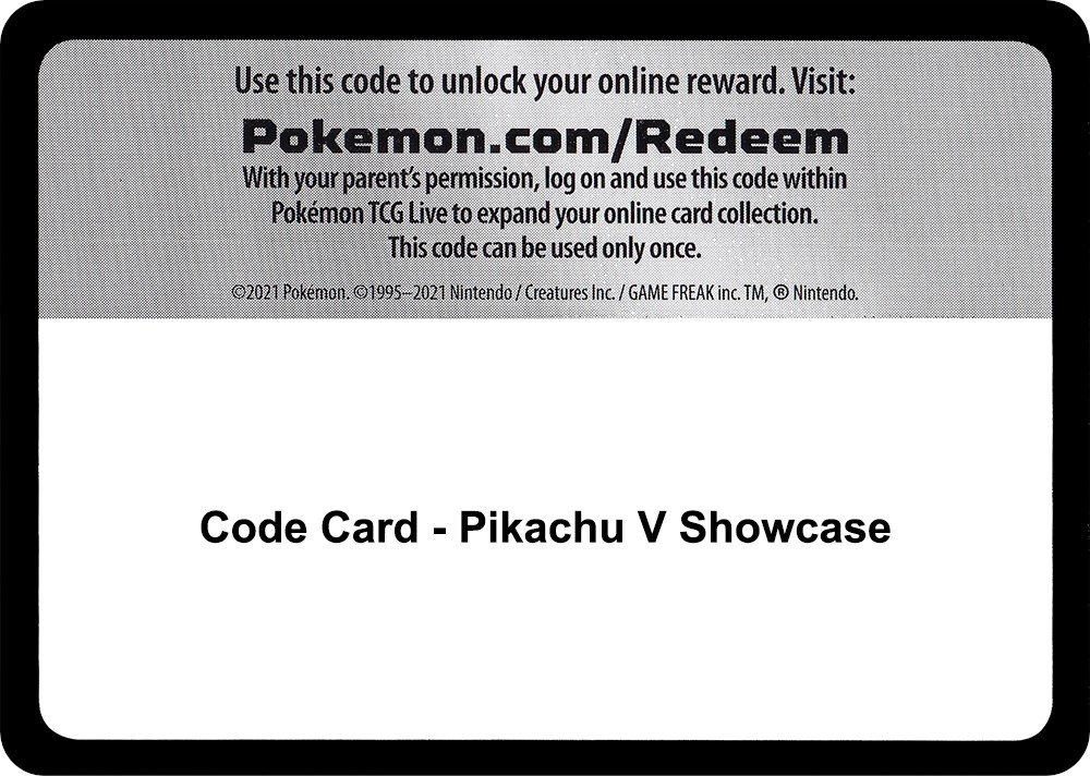 Code Card - Pikachu V Showcase - Miscellaneous Cards & Products - Pokemon