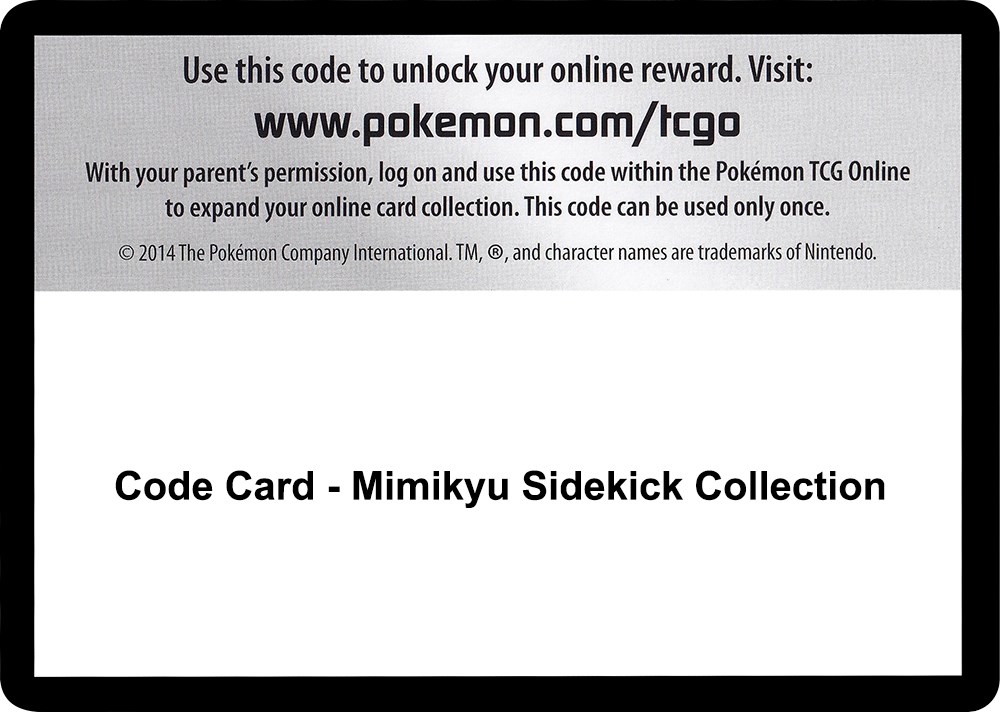Code Card - Mimikyu Sidekick Collection - SM - Crimson Invasion - Pokemon