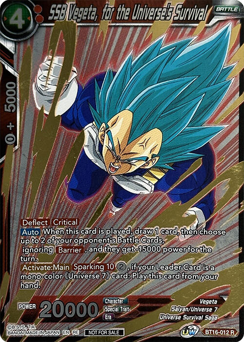 SSB Vegeta, for the Universe's Survival (Event Pack 09) (Alternate Foil ...