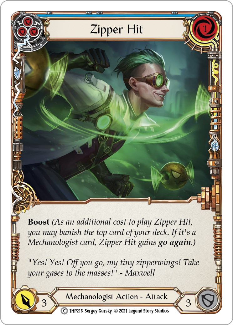 Zipper Hit (Blue) - History Pack Vol.1 - Flesh and Blood TCG