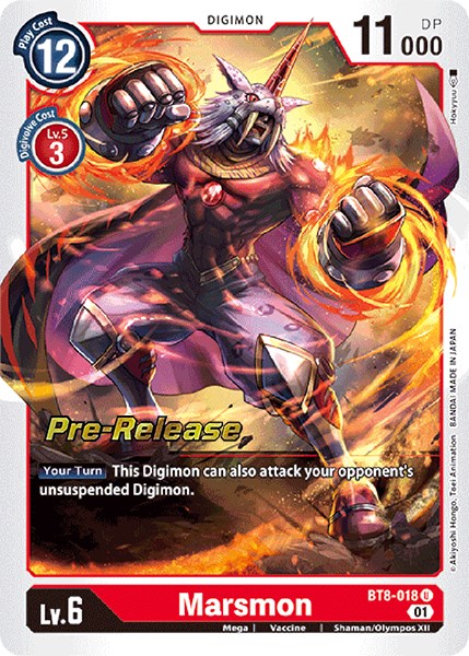 Marsmon - New Awakening Pre-Release Cards - Digimon Card Game